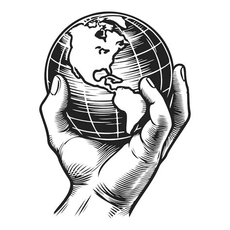 hand holding a globe premium ai generated vector
