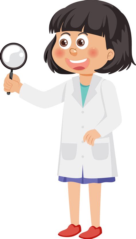 Cute Scientist Girl Cartoon Character 13910174 Vector Art At Vecteezy
