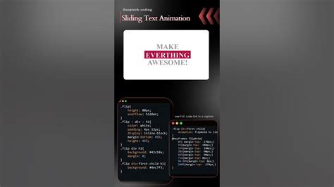 Sliding Text Animation Using Htmlcss Show Step By Step In The Link Here 😉👆 Youtube
