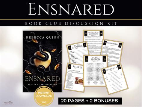Ensnared Book Club Guide Book Club Games Book Discussion Questions