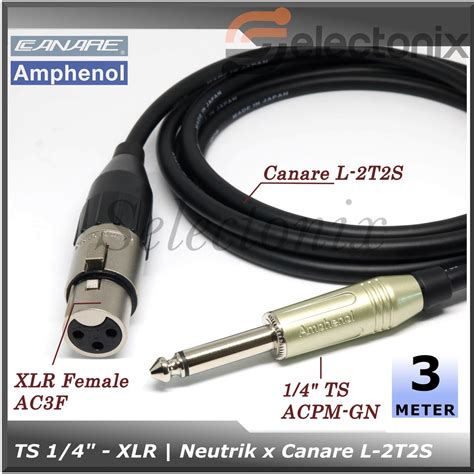 Jual 3m Kabel Mic 14 Ts Xlr Canare X Amphenol Shopee Indonesia