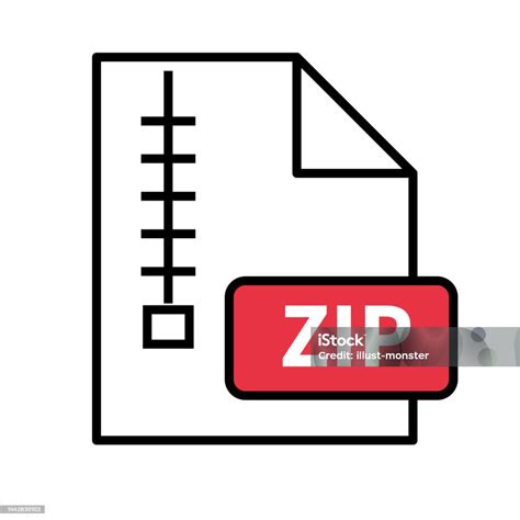 Red Zip File Icon Compressed File Archive Vector Stock Illustration Download Image Now Istock