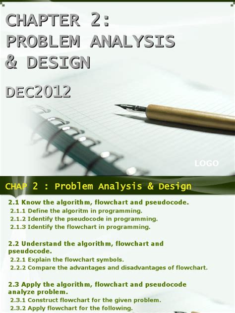 Chapter 2 Problem Analysis And Design Pdf Algorithms Computer