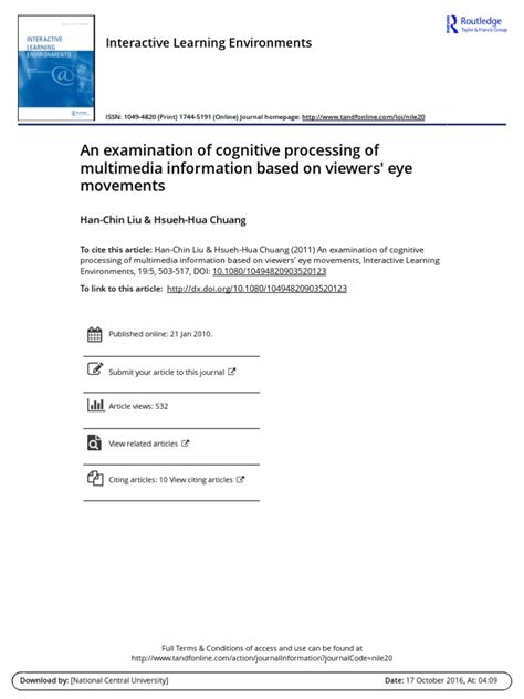 Eye Tracking Reveals How Learners Process Multimedia Information An Examination Of Cognitive