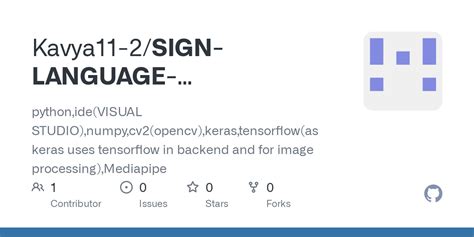 GitHub Kavya11 2 SIGN LANGUAGE RECOGNITION Python Ide VISUAL STUDIO