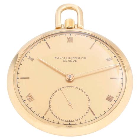 Oversize Vintage Patek Philippe 18 Karat Yellow Gold Open Face Pocket
