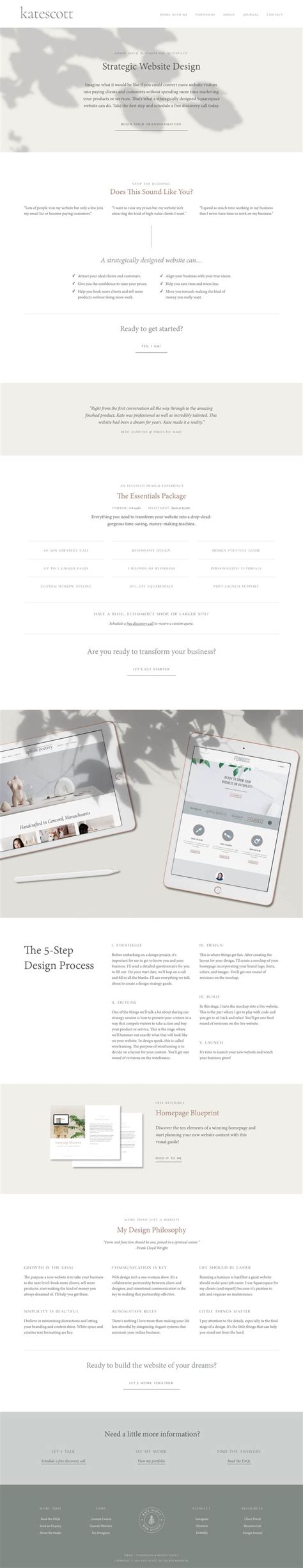 Kate Scott Squarespace Design Squarespace Website Design