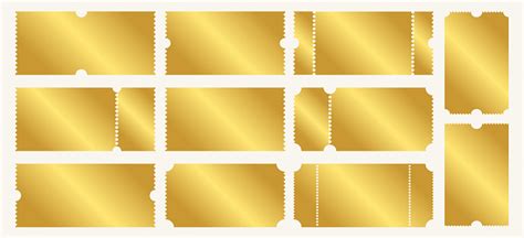 황금 티켓 템플릿의 벡터 집합입니다 빈 금색 영화 쿠폰 공란 벡터 일러스트 레이 션 금색에 대한 스톡 벡터 아트 및 기타 이미지 금색 금 금속 티켓 Istock