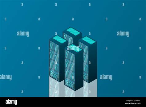 Mainframe Powered Server High Technology Concept Data Center Cloud