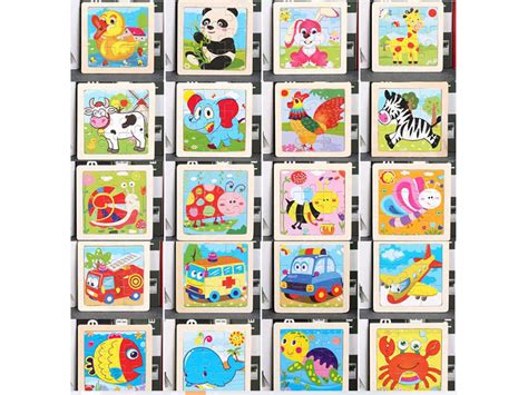 پازل چوبی 9 تکه سایز کوچک طرح دار اسباب بازی