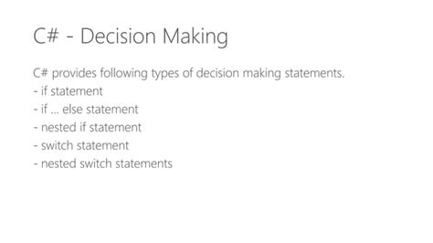 Learn C Programming Decision Making And Loops Ppt