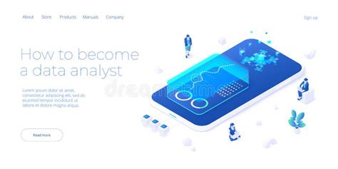 Data Analyst Or Scientist Concept In Isometric Vector Illustration Big