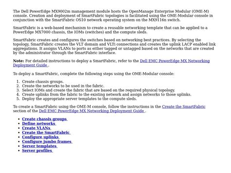 Smartfabric Network Configuration Dell Poweredge Mx Deployment With Vmware Cloud Foundation