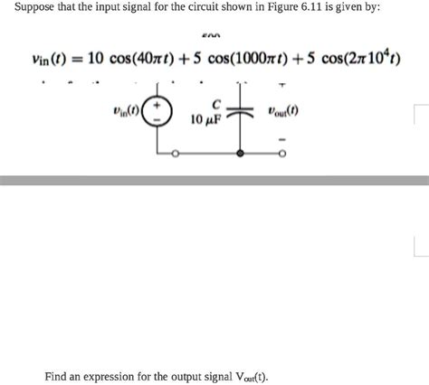 Suppose That The Input Signal For The Circuit Shown In Figure 611 Is