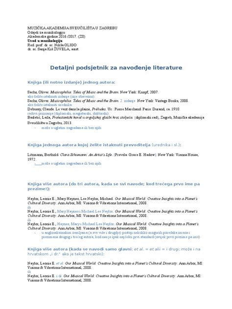 Podsjetnik Za Navođenje Literature Pdf