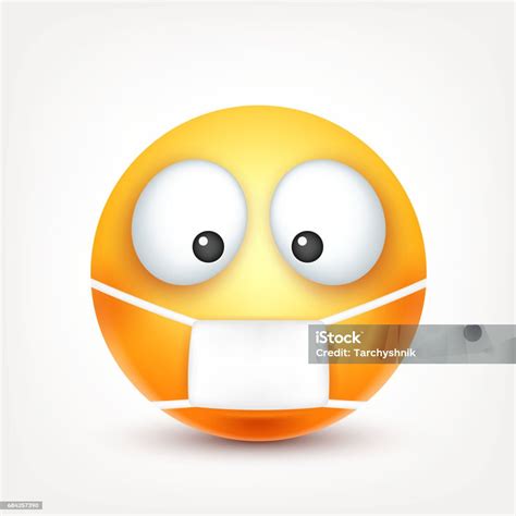 Smiley Emoticon Sakit Wajah Kuning Dengan Emosi Ekspresi Wajah Emoji