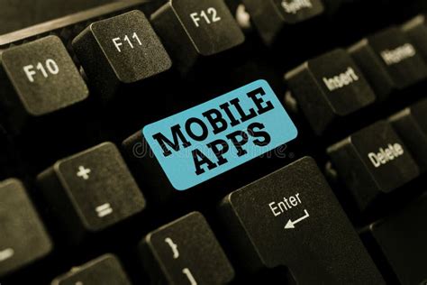Text Caption Presenting Mobile Apps Word Written On A Software Application Designed To Run On