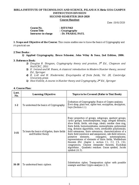 cryptography handout bitsf463 jan2020 pdf cryptography field