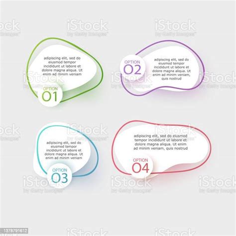 비즈니스 인포그래픽 템플릿입니다 숫자 4 옵션 또는 단계 벡터 형식의 템플릿 디자인으로 디자인 3차원 형태에 대한 스톡 벡터 아트 및 기타 이미지 Istock