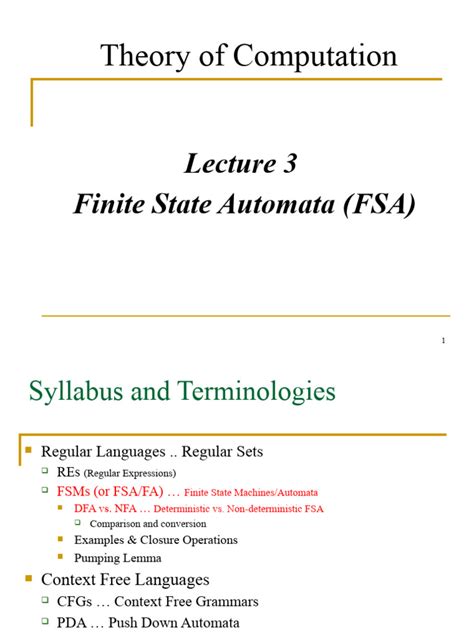 Lecture 3 Finite Autometa Pdf Theoretical Computer Science Formal Methods