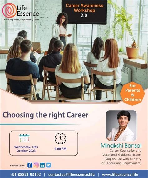 Join Us For Career Awareness Workshop 2 0 Minakshi Bansal Posted On The Topic Linkedin