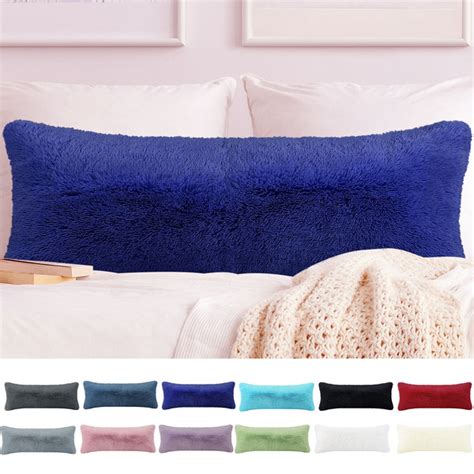 Soft Shaggy Plush Faux Fur Body Pillow Cover Protectors Zipper Closure