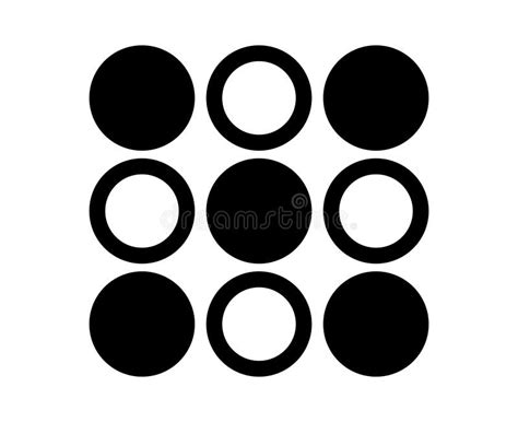 Circle Outline And Circle Shape Collection Black Symbol Element Vector Stock Vector