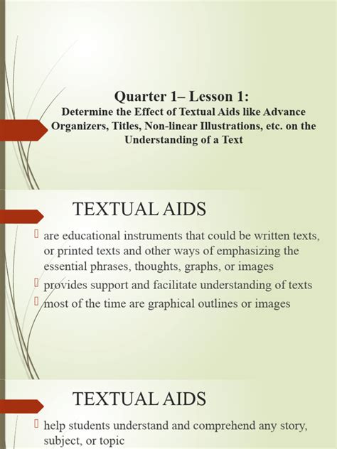 English 10 Quarter 1 Lesson 1 Textual Aids Pdf Chart Cognition