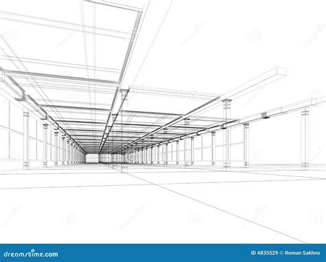 Abstract Architectural Tunnel With Flowing White Forms Stock Image 327418315