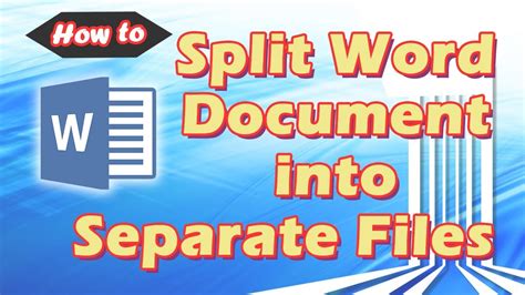 📌how To Split Word Document Into Separate Files Youtube