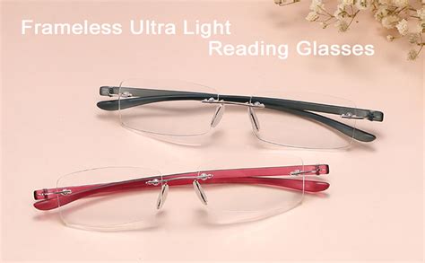 Hiyanjn Rimless Reading Glasses For Women Tr90 Blue Light