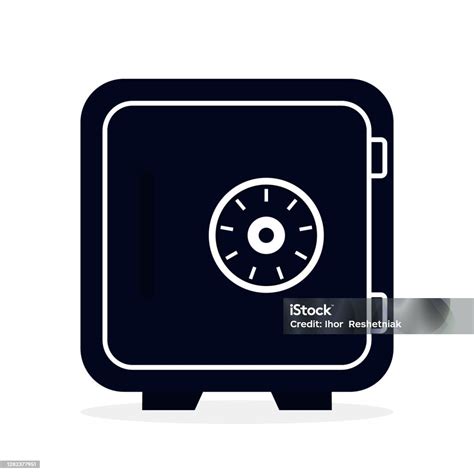 안전한 아이콘입니다 돈을 위해 금고 상자 은행의 보안 스토리지 현금 및 보증금의 안전 안전을 위해 잠금 장치가있는 도어 기밀 플랫 스타일에 대한 투자 의 보호를위한 그림