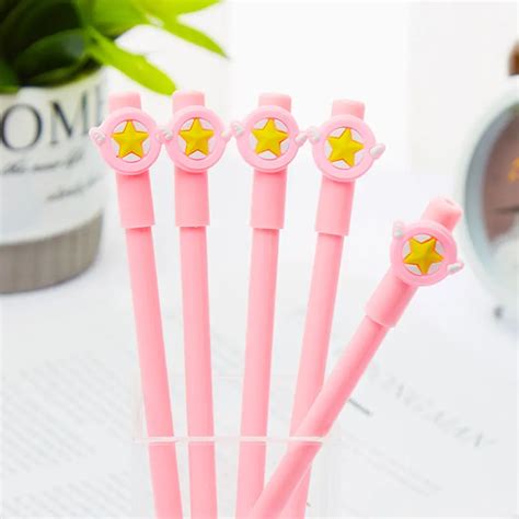 일본 애니메이션 스타 젤 펜 귀여운 크리 에이 티브 서명 고정 저장소 것 Kawaii 학교 사무 용품 05mm 액세서리 Bts중성펜 Aliexpress