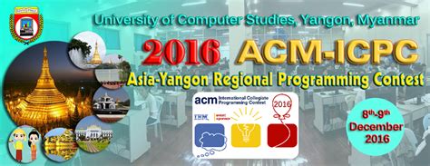 2016 Acm Icpc Asia Yangon Regional Programming Contest