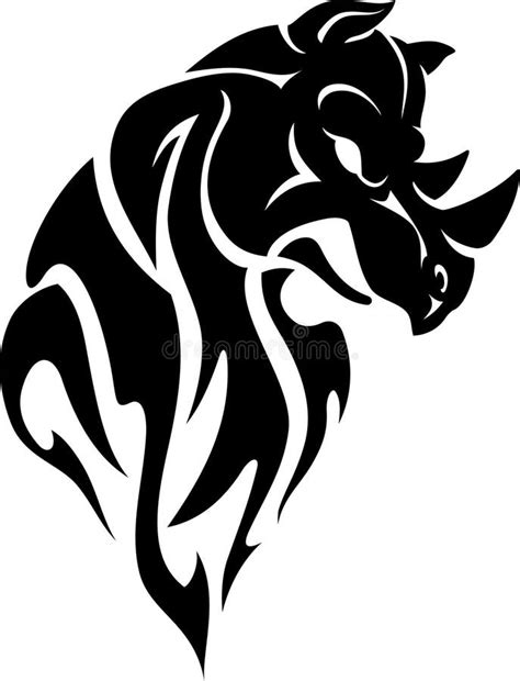 Angry Rhinoceros Tattoo Tribal Stock Illustrations 24 Angry