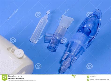 Medical Nebulizer For The Treatment Of Bronchitis Camera Agains Stock