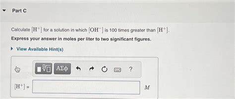 Solved Calculate H For OH M Express Your Answer Chegg Com