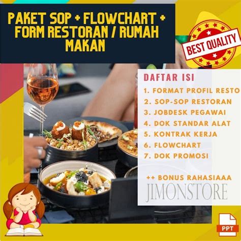 Jual Sop Restoran Rumah Makan Flowchart Resto Jobdesk