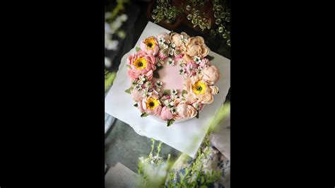 무스카리작약 아름다운 조합의 꽃케이크 Youtube