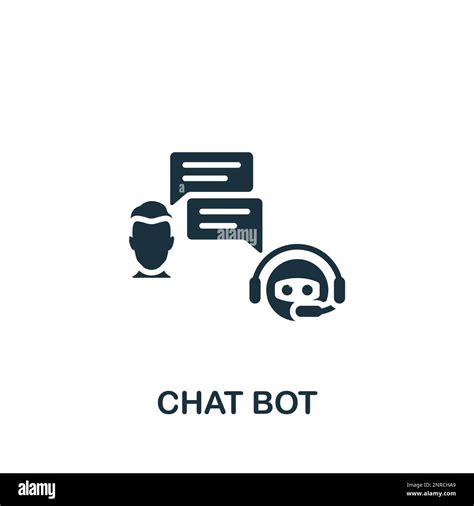 Chat Bot Icon Monochrome Simple Sign From Speech Collection Chat Bot