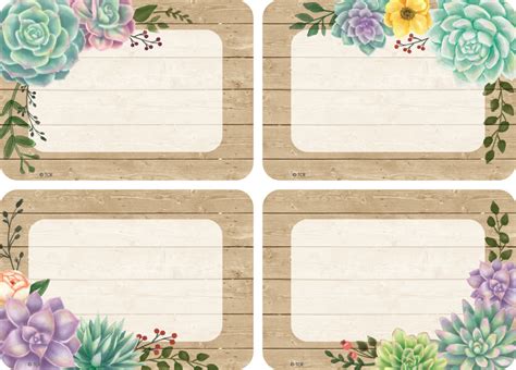 Rustic Bloom Name Tags Home Messenger