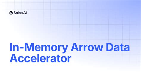 In Memory Arrow Data Accelerator Spice Ai Cloud Documentation