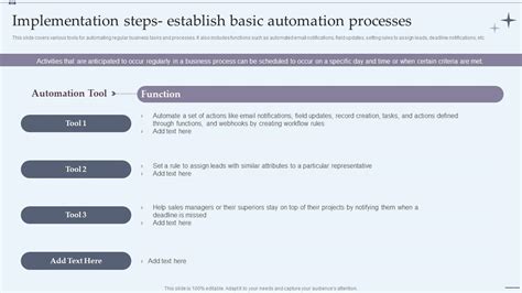 CRM System Implementation Stages Implementation Steps Establish Basic Automation Processes