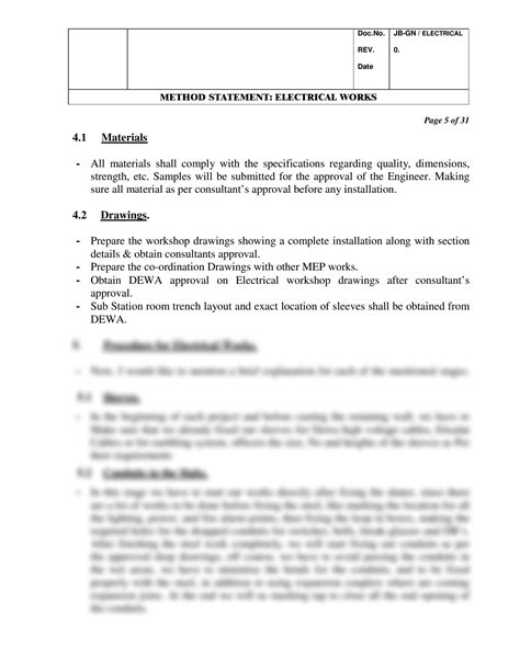 Solution Method Statement For Electrical Studypool