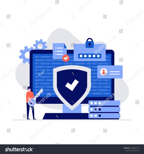 사이버 보안 벡터 일러스트레이션 개념문자 포함 스톡 벡터로열티 프리 1785599114 Shutterstock