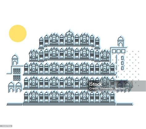 역사적인 아이콘 자이푸르 시티 하와 마할 아이콘 일러스트 레이 션 0명에 대한 스톡 벡터 아트 및 기타 이미지 0명 건축 게이트 Istock