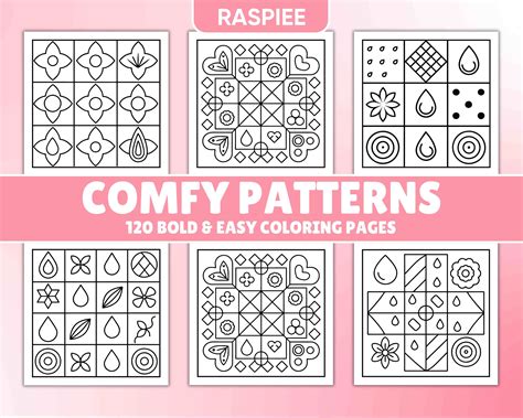 120 Bold And Easy Comfy Patterns Coloring Pages Raspiee