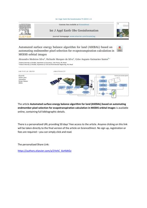 Pdf Automated Surface Energy Balance Algorithm For Land Asebal Based On Automating Endmember