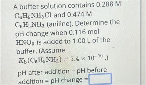 Solved A Buffer Solution Contains M C H NH Cl And Chegg Com
