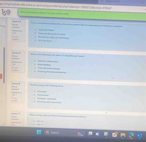 Solved Assessment 9 X Tps Mymodules Dtls Unisa Ac Za Mod Quiz Attempt Phpattempt